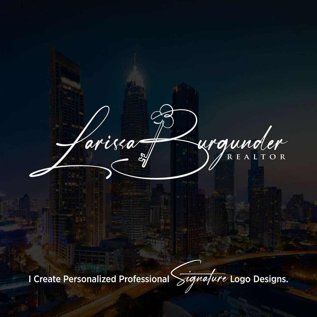 Personalized Real Estate Logo Design, Handwritten Realtor Logo, Key ...