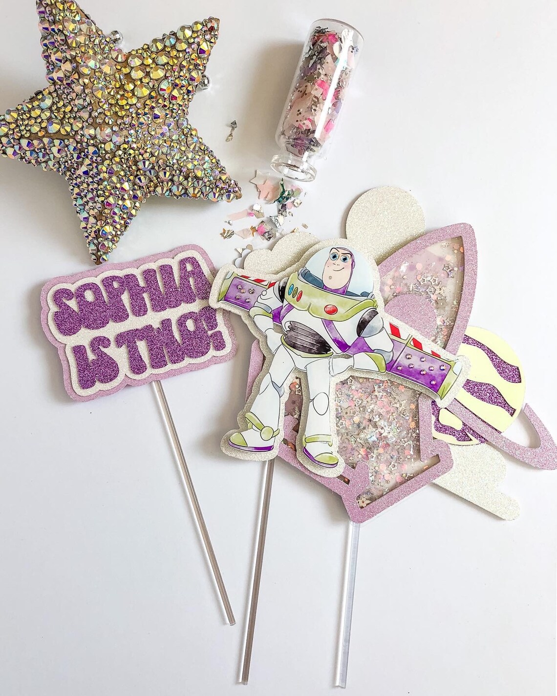 Buzz Lightyear Cake Topper Space Glam Cake Topper Toy Story - Etsy