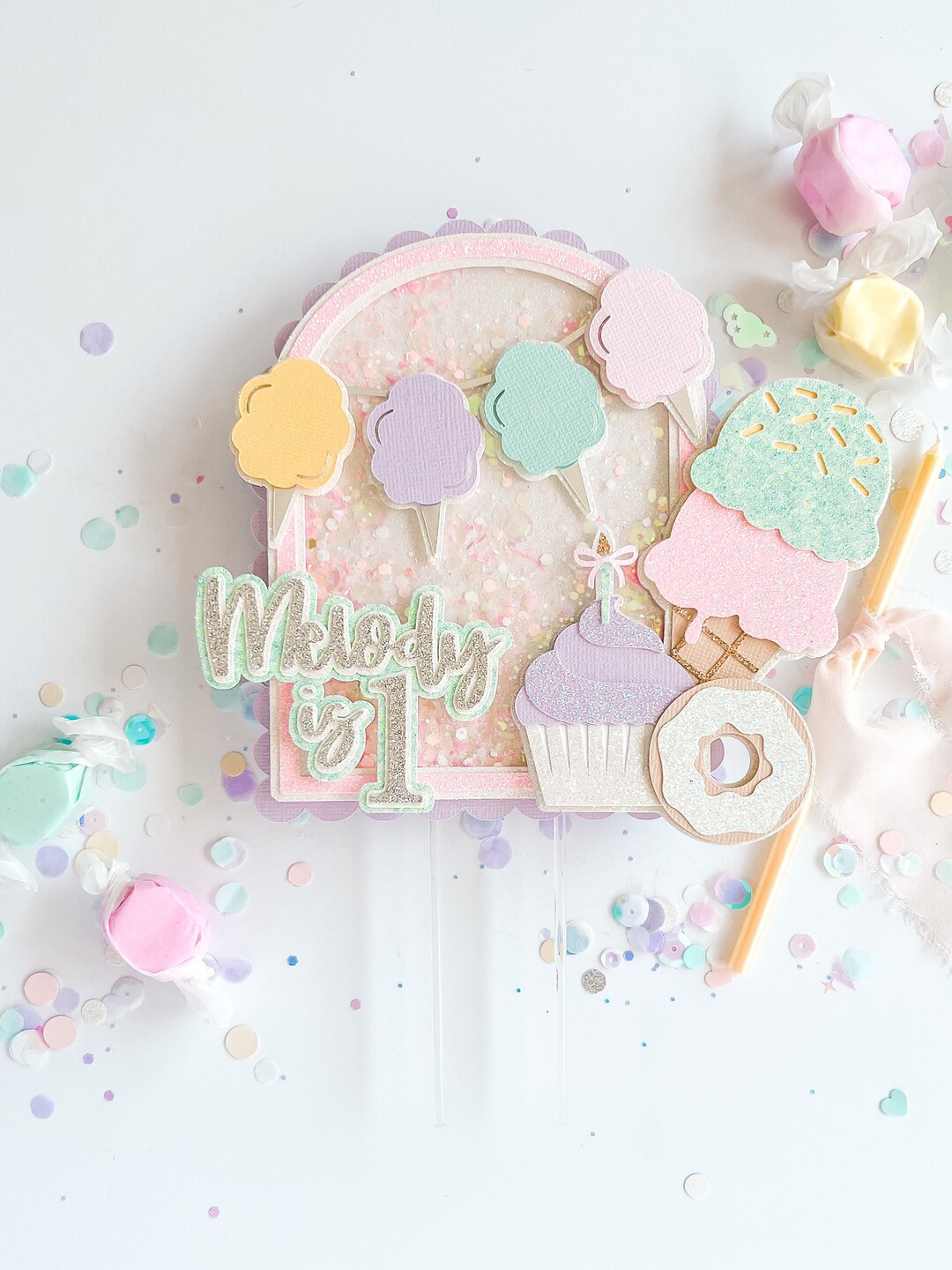 Candy Land Cake Topper, Two Sweet Cake Topper, Sweet One Topper, Cotton ...