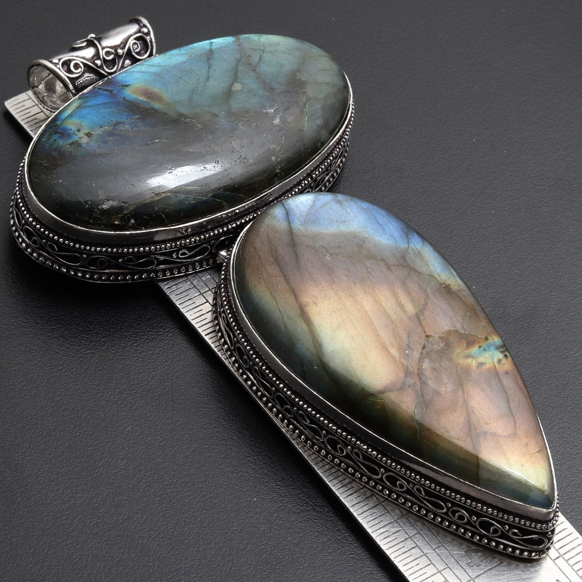Labradorite Gemstone Jewelry Labradorite Vintage Style Pendant - Etsy