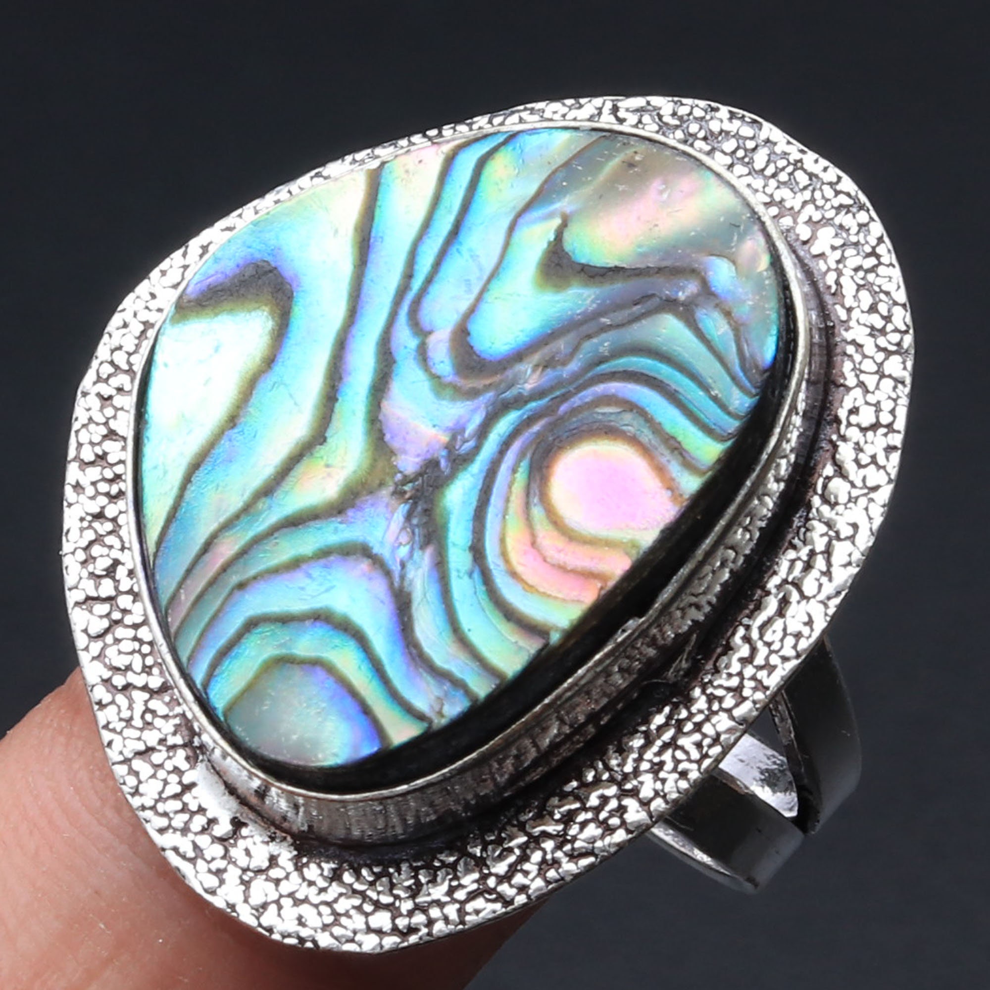 Abalone Shell Ring Jewellery Woman Ring Gift For Her Gemstone | Etsy