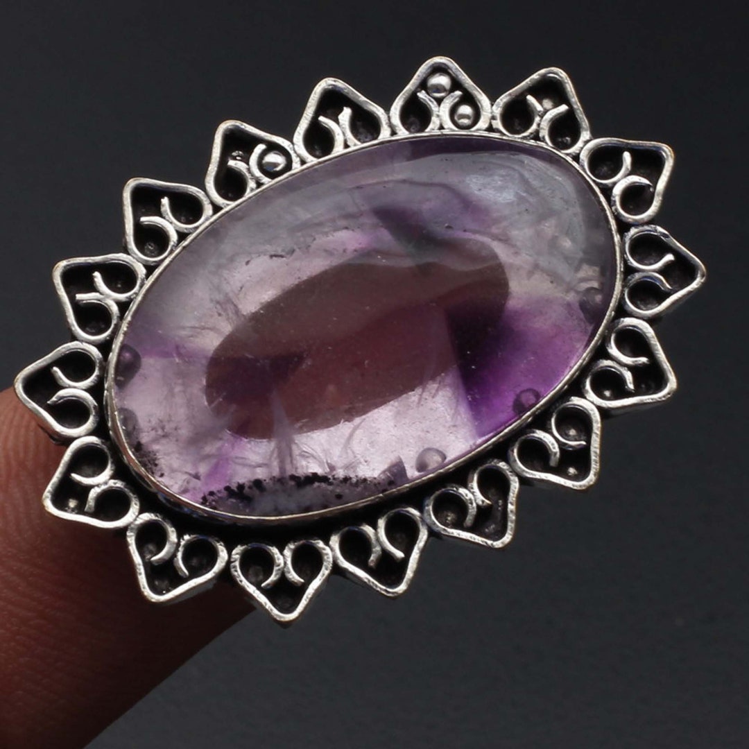 Amethyst Ring Woman Gemstone Ring Antique Jewellery Gift for Girl Ring ...