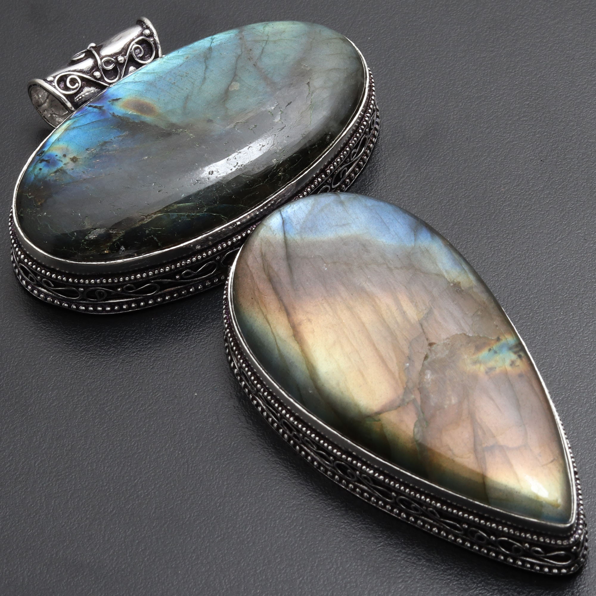 Labradorite Gemstone Jewelry Labradorite Vintage Style Pendant - Etsy