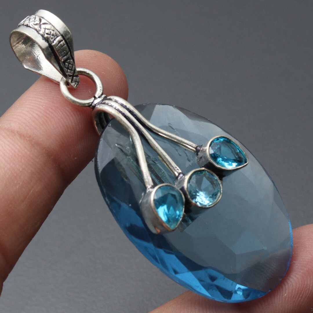 Blue Quartz Gemstone Pendant Jewellery Pendant Gift for Her Pendant ...