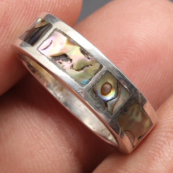 Natural Abalone Shell Inlay Spinner Ring Jewelry Meditation - Etsy