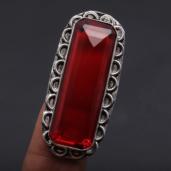 Garnet Quartz Jewellery Ring Woman Gemstone Ring Jewellery | Etsy