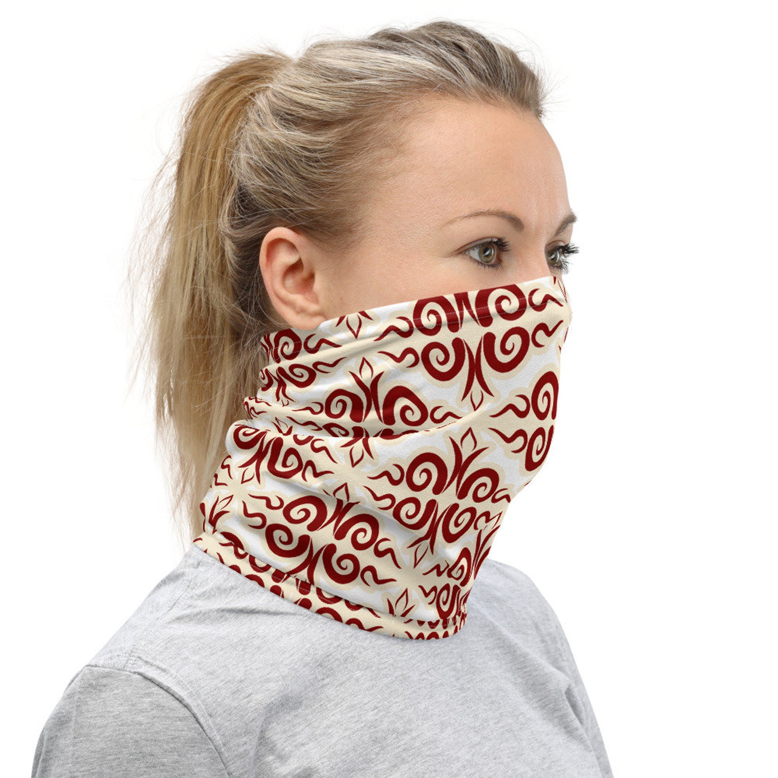 Kazakh Face Cover Mask - Traditional Design, Uzbek, Turkic, Persian ...