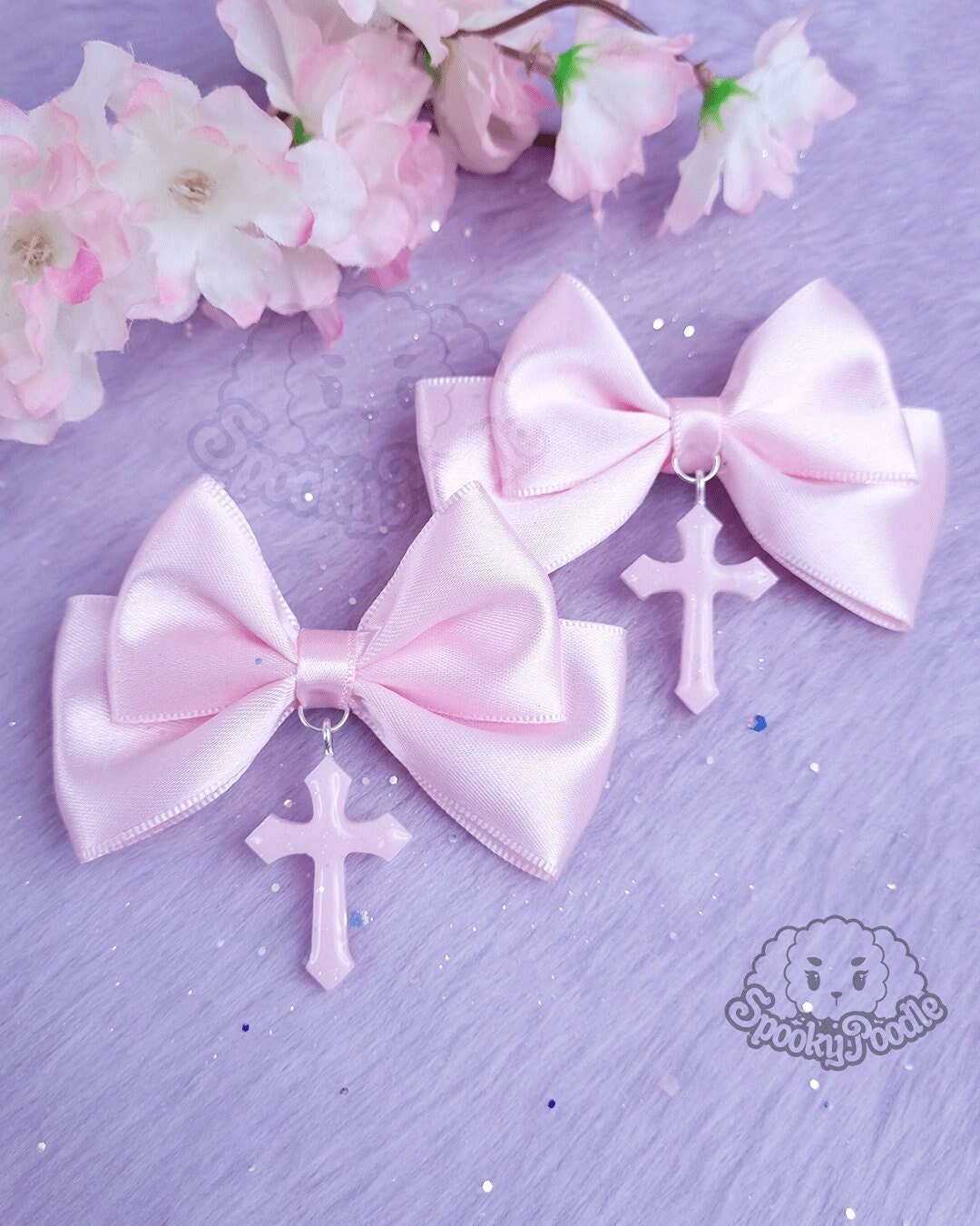 Kawaii Halloween Cross Bows pair Sweet Lolita Pastel Goth Harajuku ...