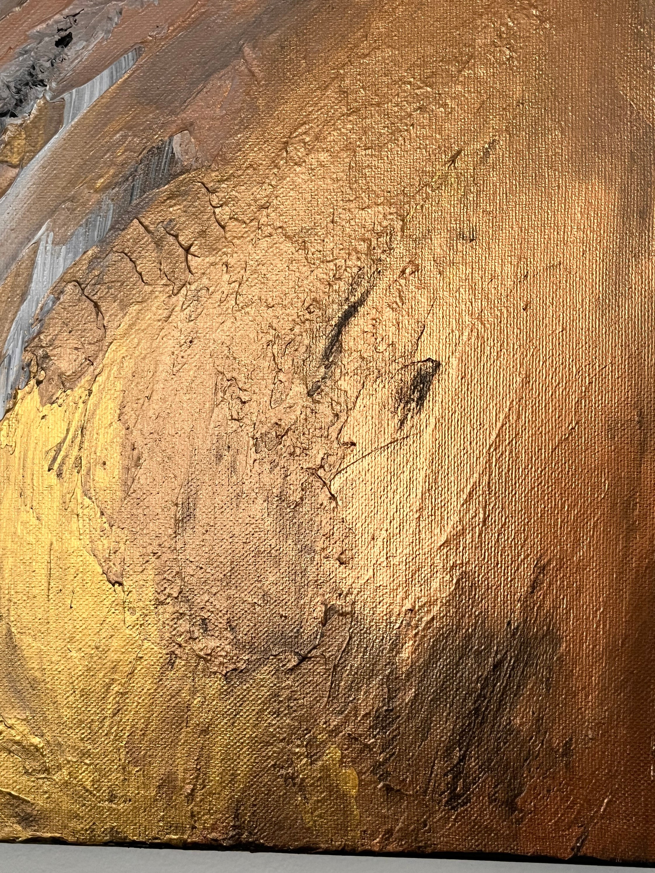 Metallic Gold & Copper Contemporary Wall Art. Original Acrylic Painting ...
