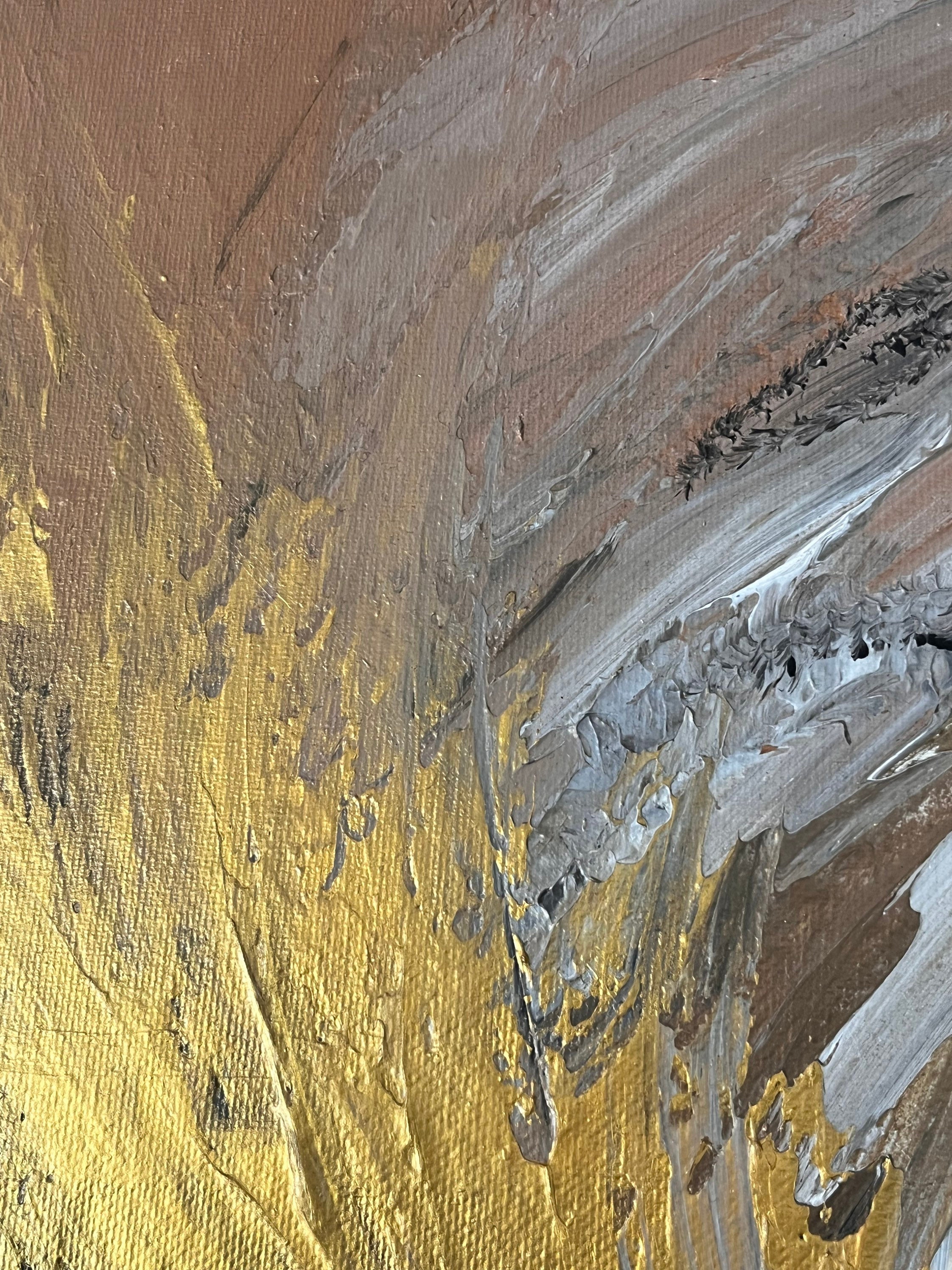 Metallic Gold & Copper Contemporary Wall Art. Original Acrylic Painting ...