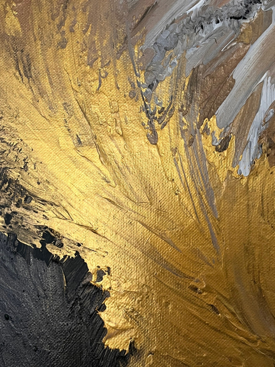 Metallic Gold & Copper Contemporary Wall Art. Original Acrylic Painting ...