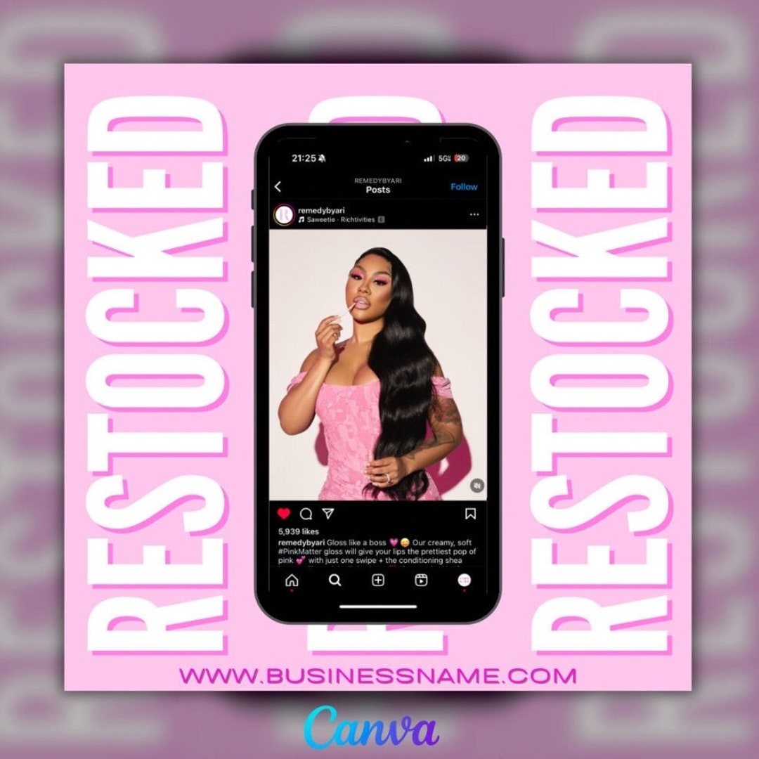 Restocked Flyer Template, Canva Flyer Template, Beauty Business Flyer ...