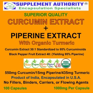 Turmeric Curcumin High Potency 95% 2000mg With Piperine Black Pepper ...