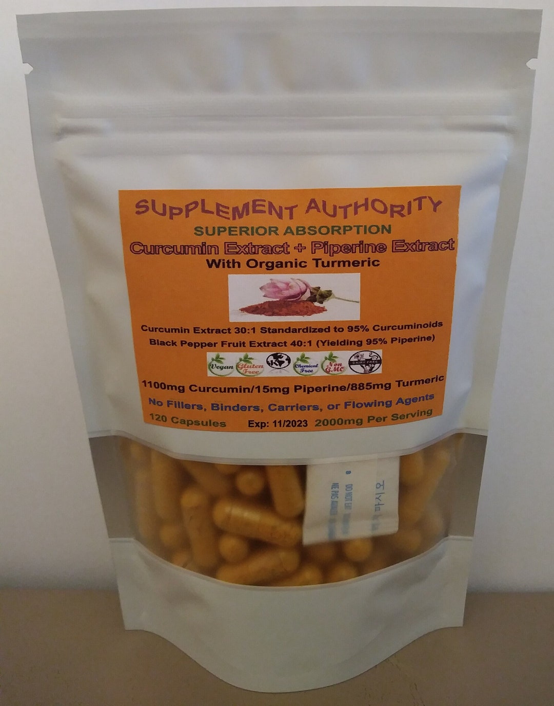 Turmeric Curcumin High Potency 95% 2000mg With Piperine Black Pepper ...