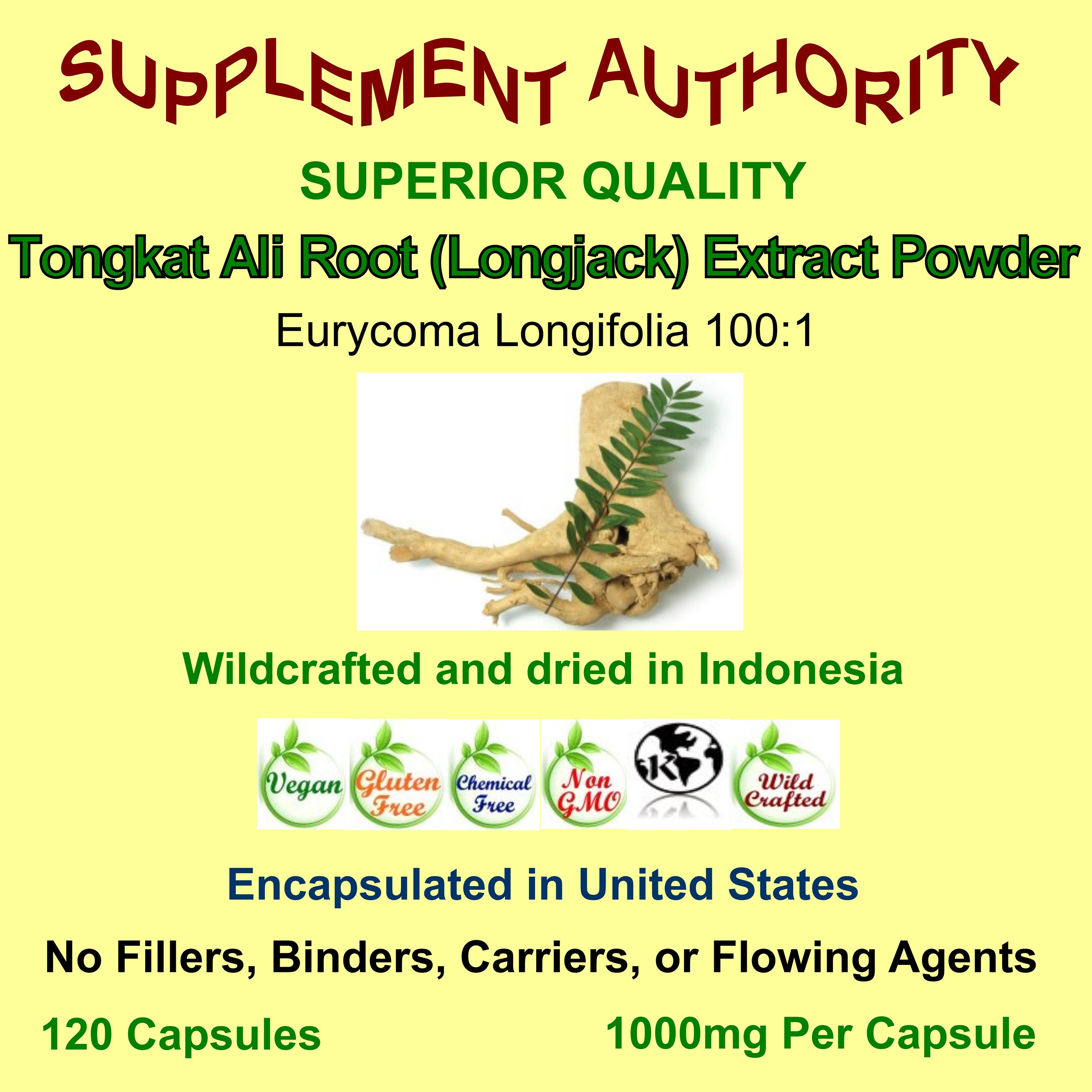 Tongkat Ali Root - Max Potency - 200:1 Extract - Longjack Pasak Bumi ...