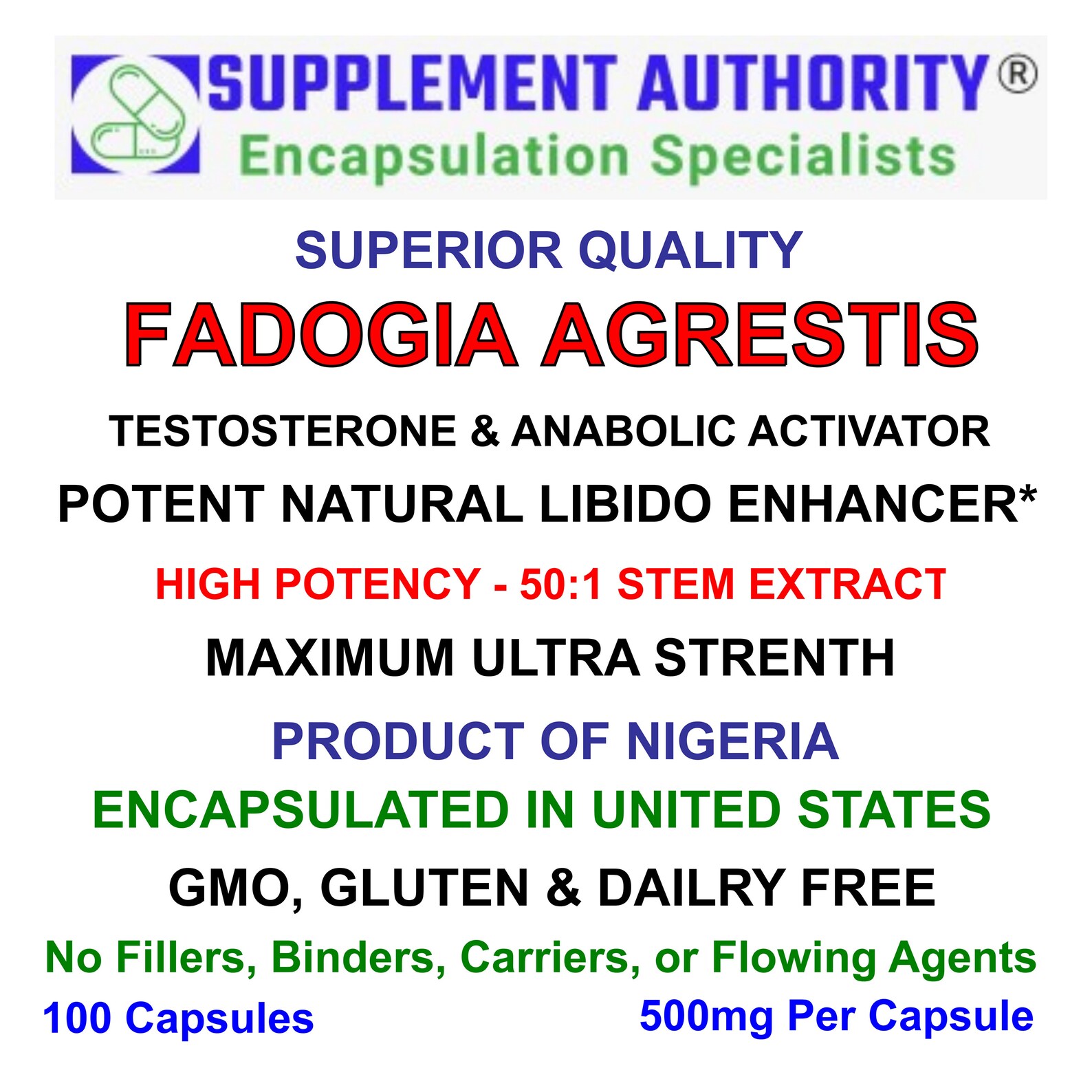Fadogia Agrestis 500mg per Serving 50:1 Extract Powder - Etsy