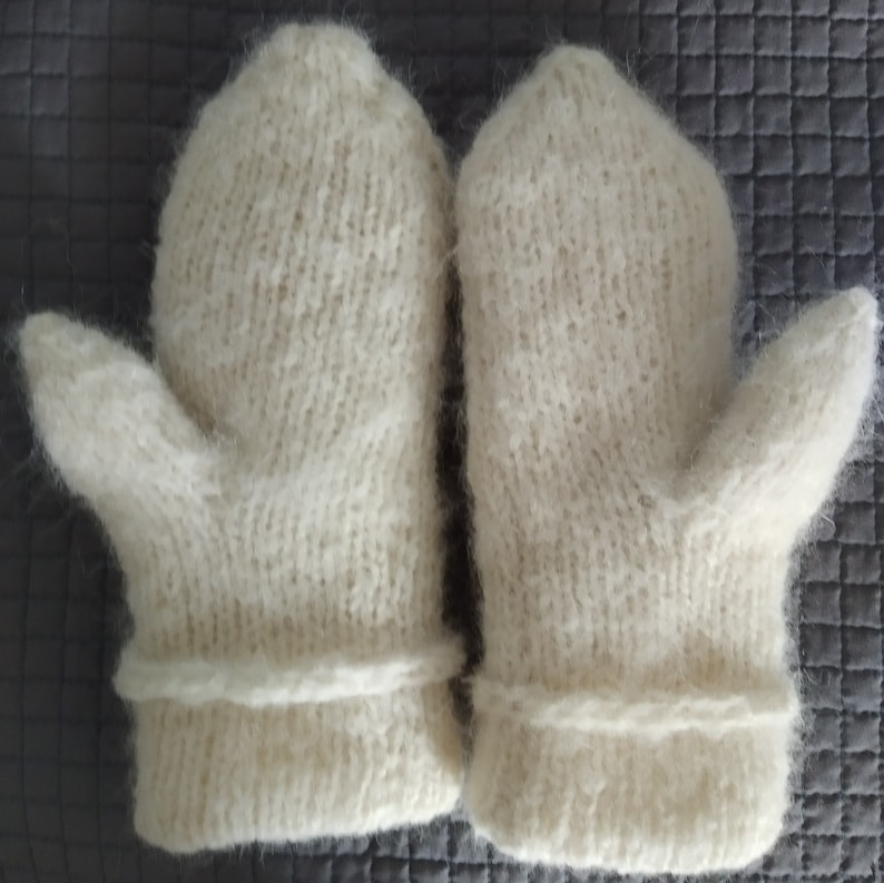 Set of Three Things Hat, Scarf, Mittens Double Knitted Mittens Double ...