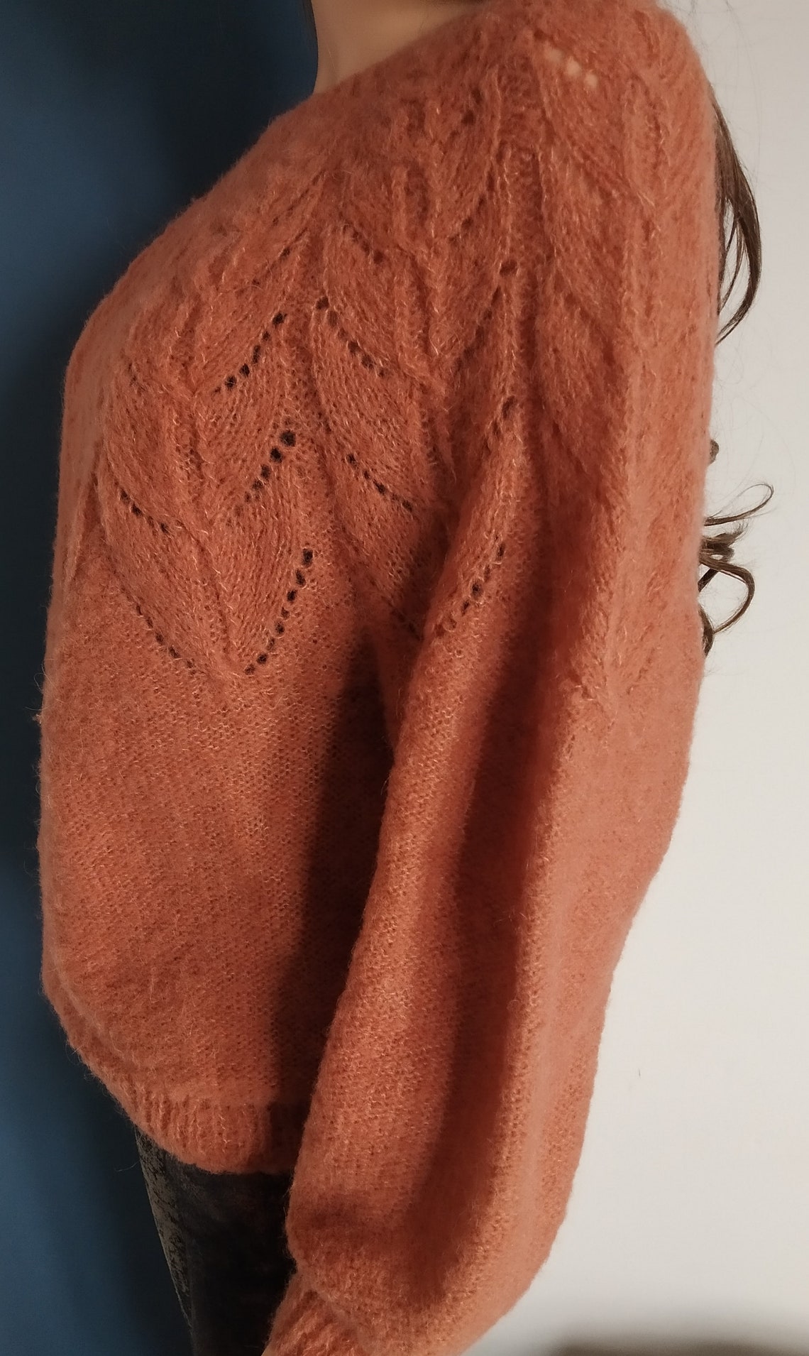 Alpaca Sweater Hand Knitted Alpaka-silk Sweater Raglan Sleeves Sweater ...