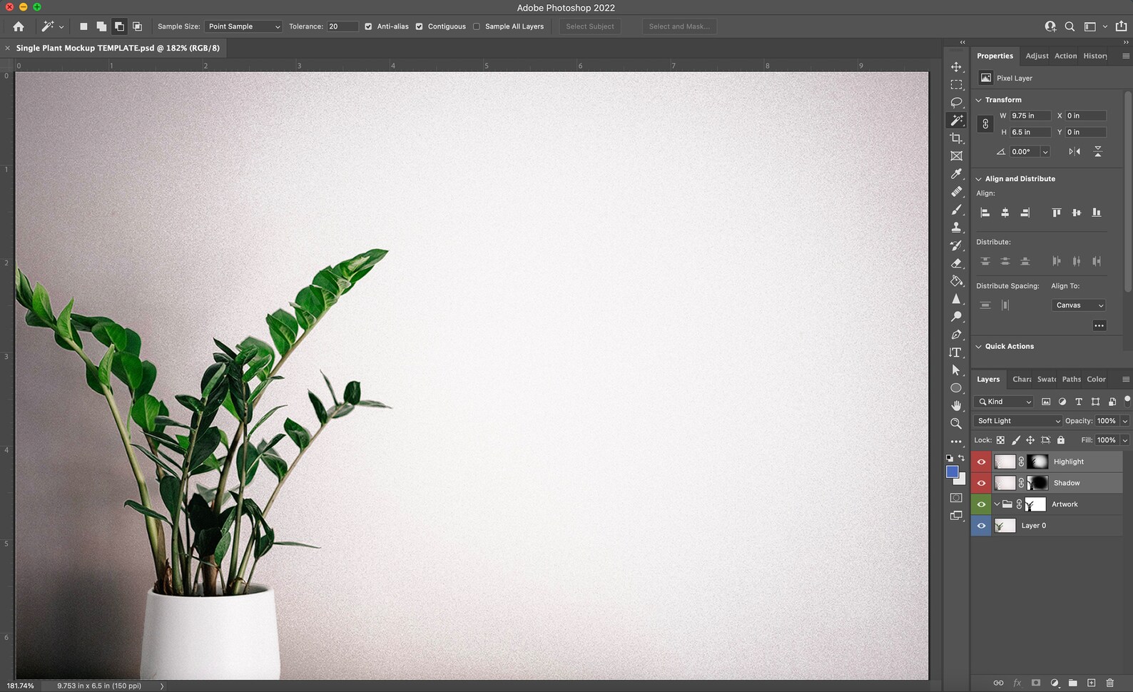 Simple Wallpaper Mockup Template With Plant Photoshop Wallpaper Mockup ...