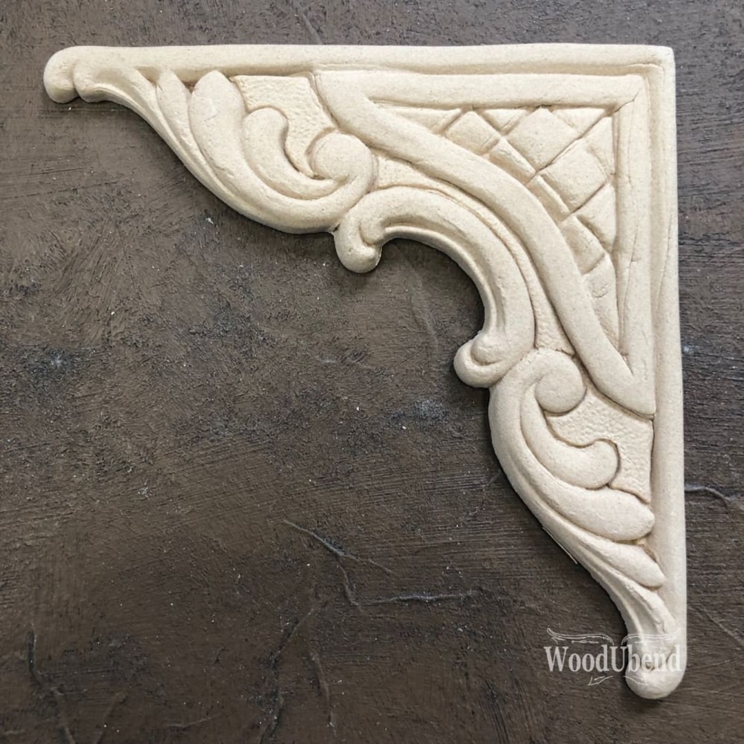 12.1cm Decorative Corner Scroll Furniture Applique / Wooden - Etsy