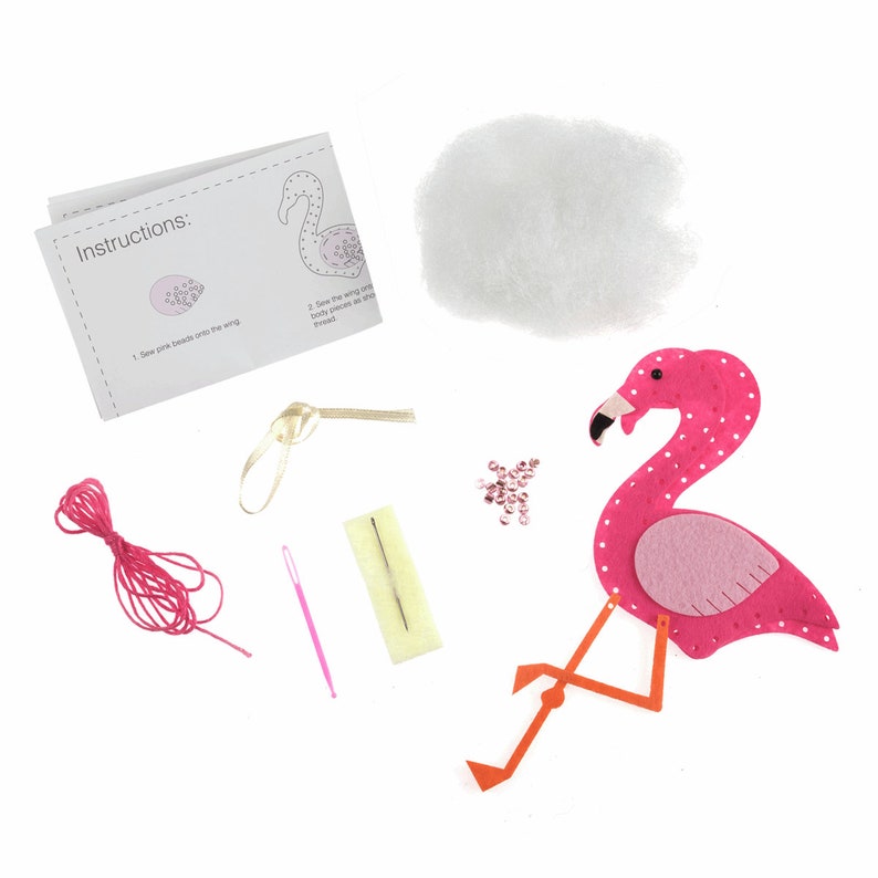 Make Your Own Felt Pink Flamingo Craft Kit Beginners Sewing - Etsy UK
