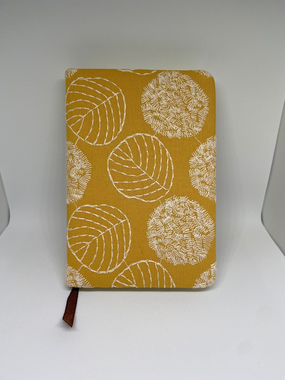 A6 Natural Cloth/linen Embroidered Hard Cover Notebook Extra Thick - Etsy