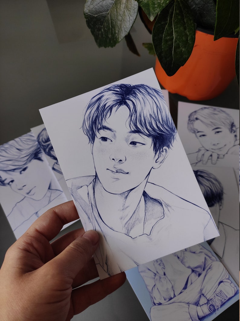 Mini print pack BTS all members drawing / BTS fanart / A6 bts | Etsy