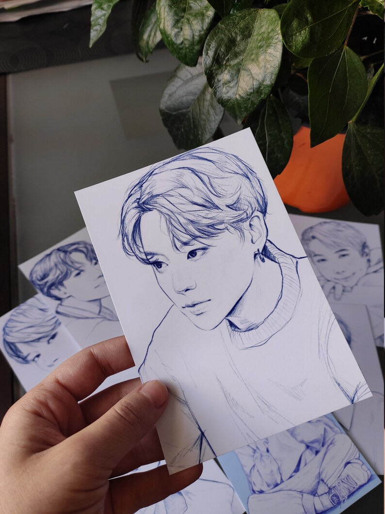 Mini print pack BTS all members drawing / BTS fanart / A6 bts | Etsy