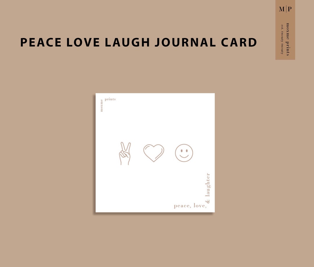 Peace Love Laugh Journal Card - Digital, JC - Etsy