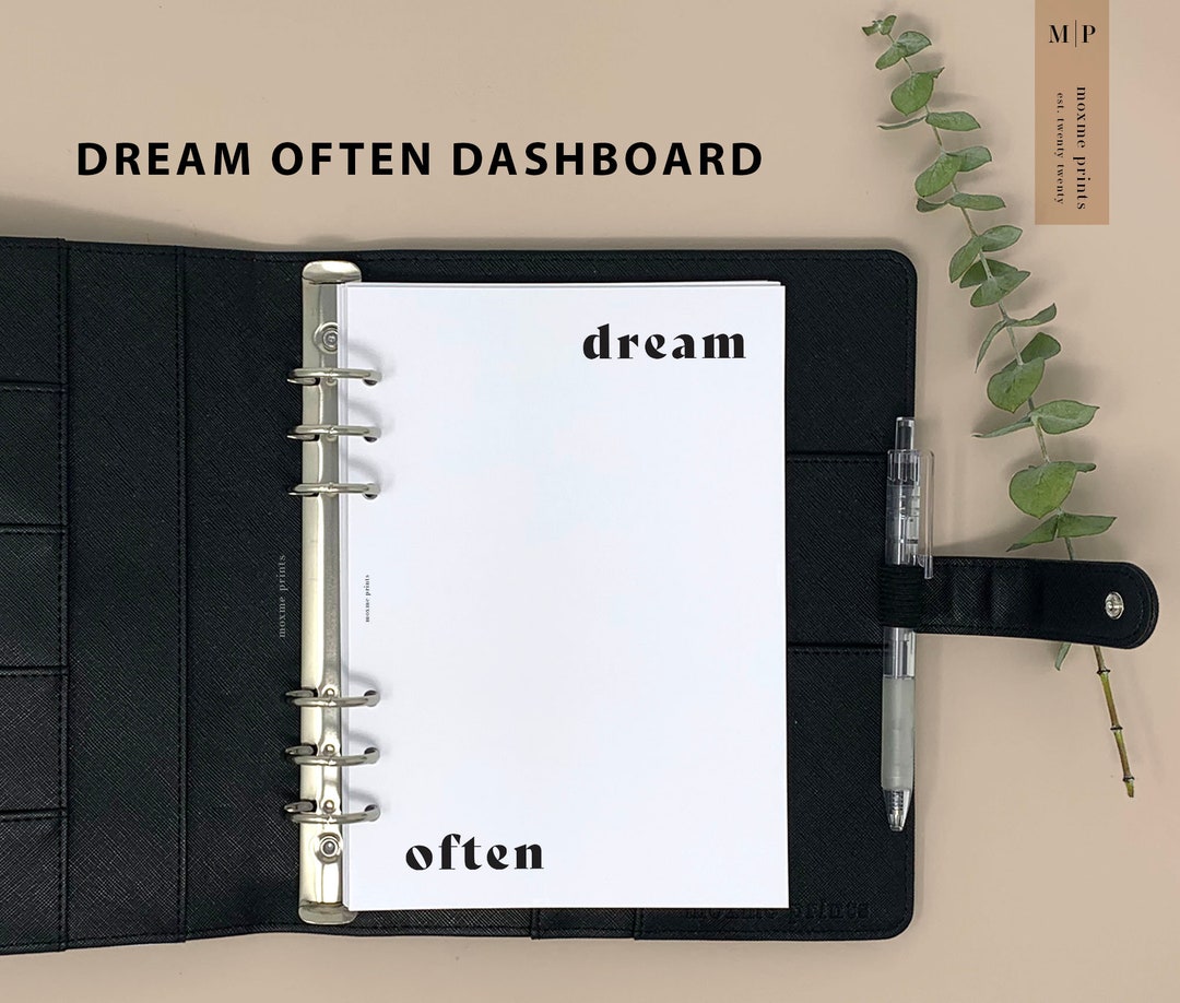 Dream Often Dashboard - Digital, A5 - Etsy