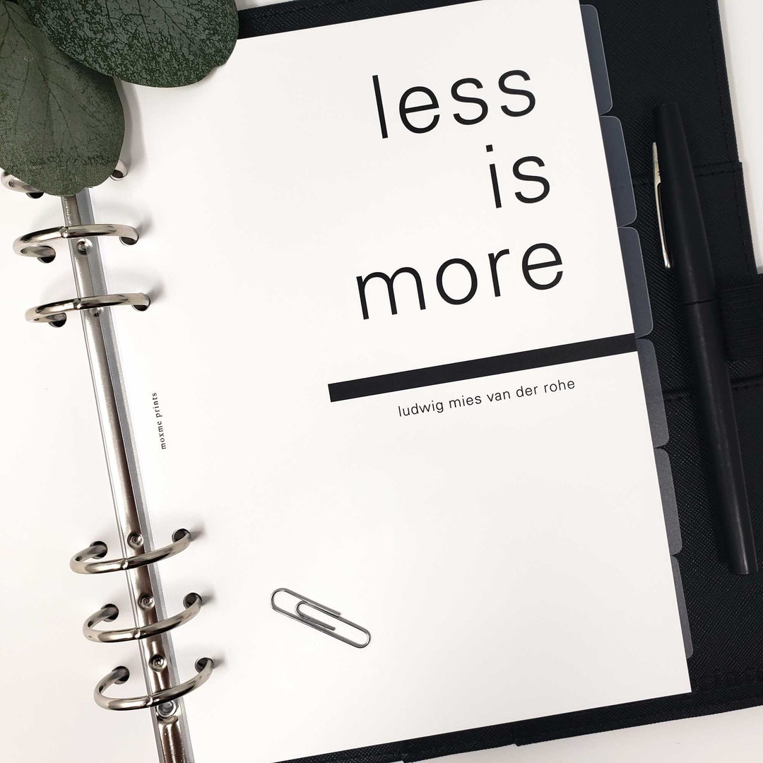 Less is More Dashboard - Digital, A5 - Etsy