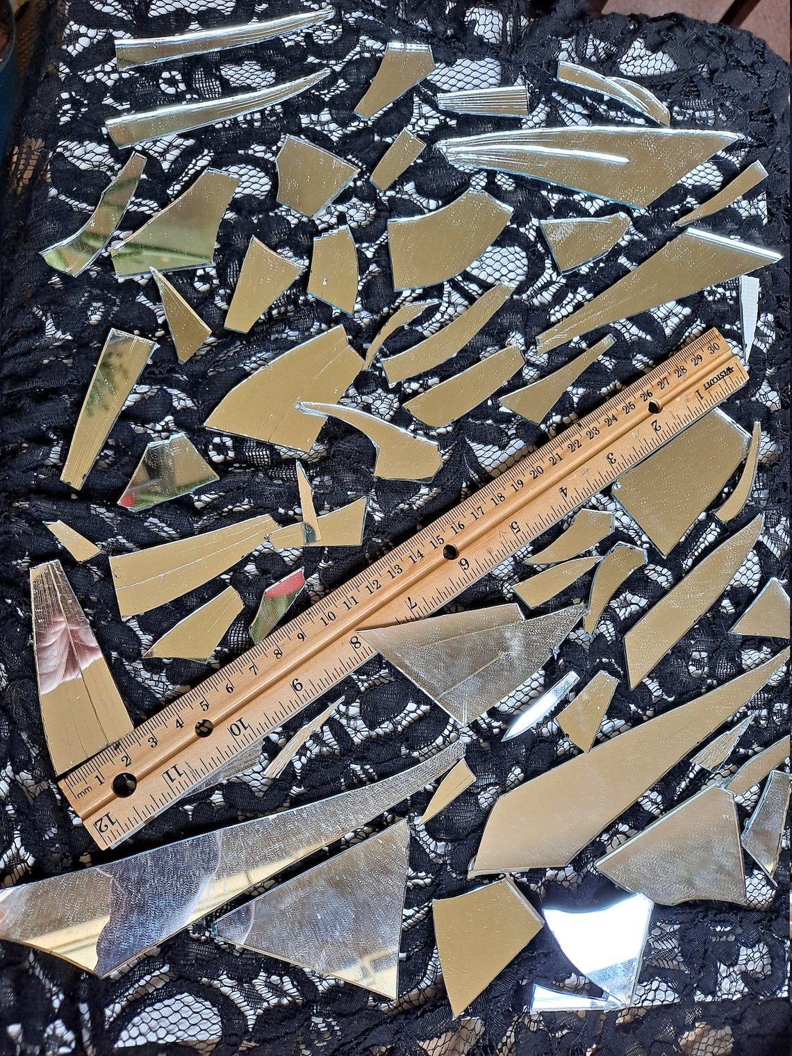 Broken Mirror Pieces Small Mirror Art Making Mosaic - Etsy UK