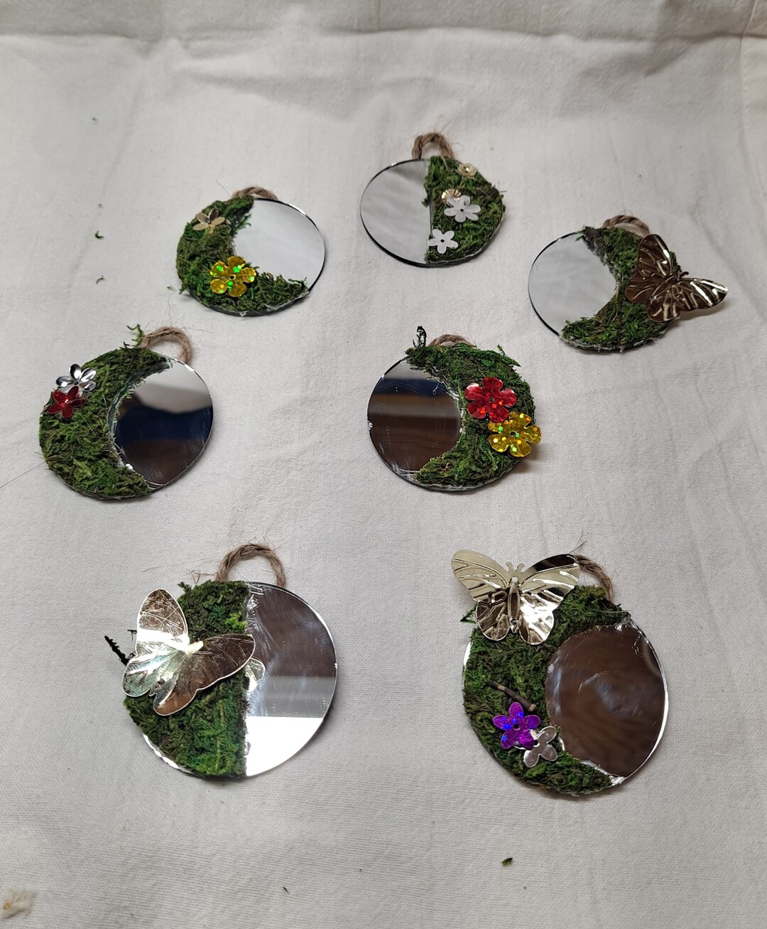 Cottagecore Mirrors | Hedge Witch Decorations | Moss and Flower Mirrors ...