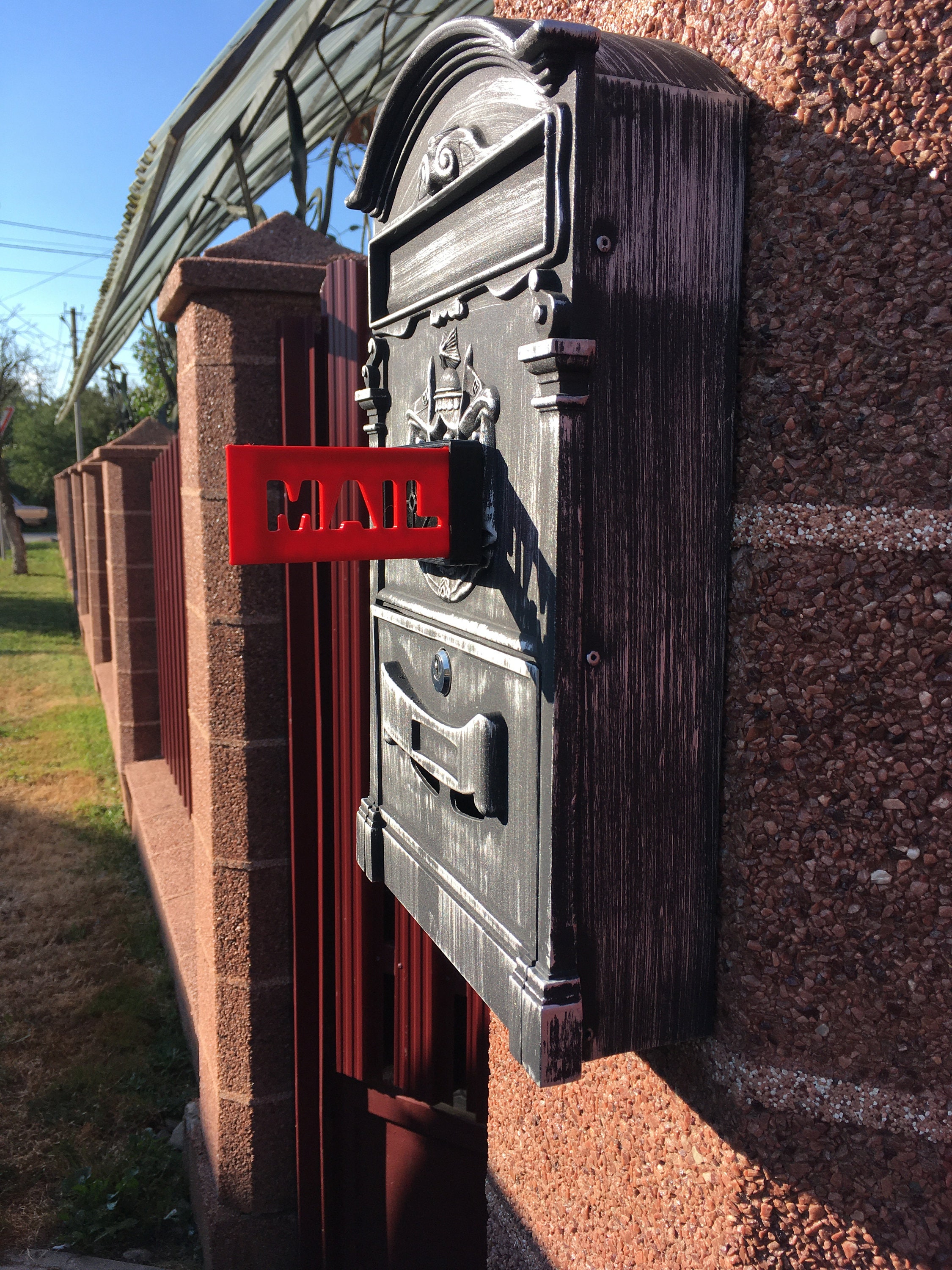 Mailbox Flag Front Mount Brick Stone Mailbox Stylish Replacement - Etsy