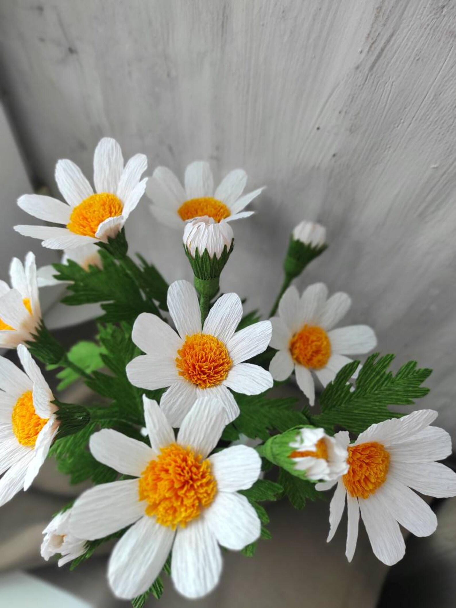 Crepe Paper Flowers Bouquet for Home Decor, Paper Daisies for Vase ...