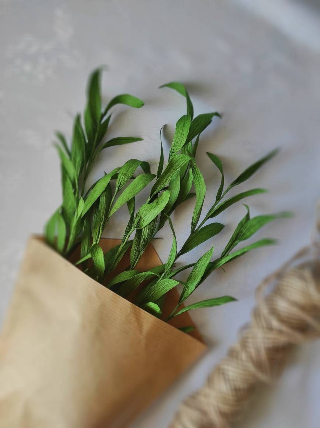 Paper Greenery Bouquet, Artificial Foliage Decor Home, Crepe Paper ...