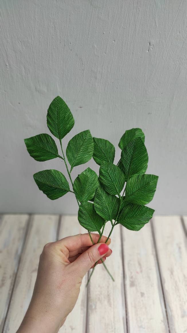 Paper Greenery for Bouquet, Crepe Paper Flowers, Paper Flower ...