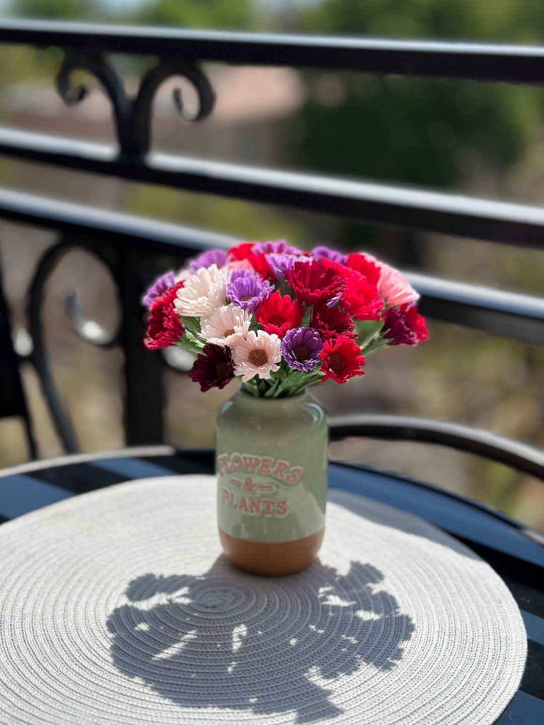 Mini Crepe Paper Flower Bouquet: Handmade Daisy Centerpiece - Etsy