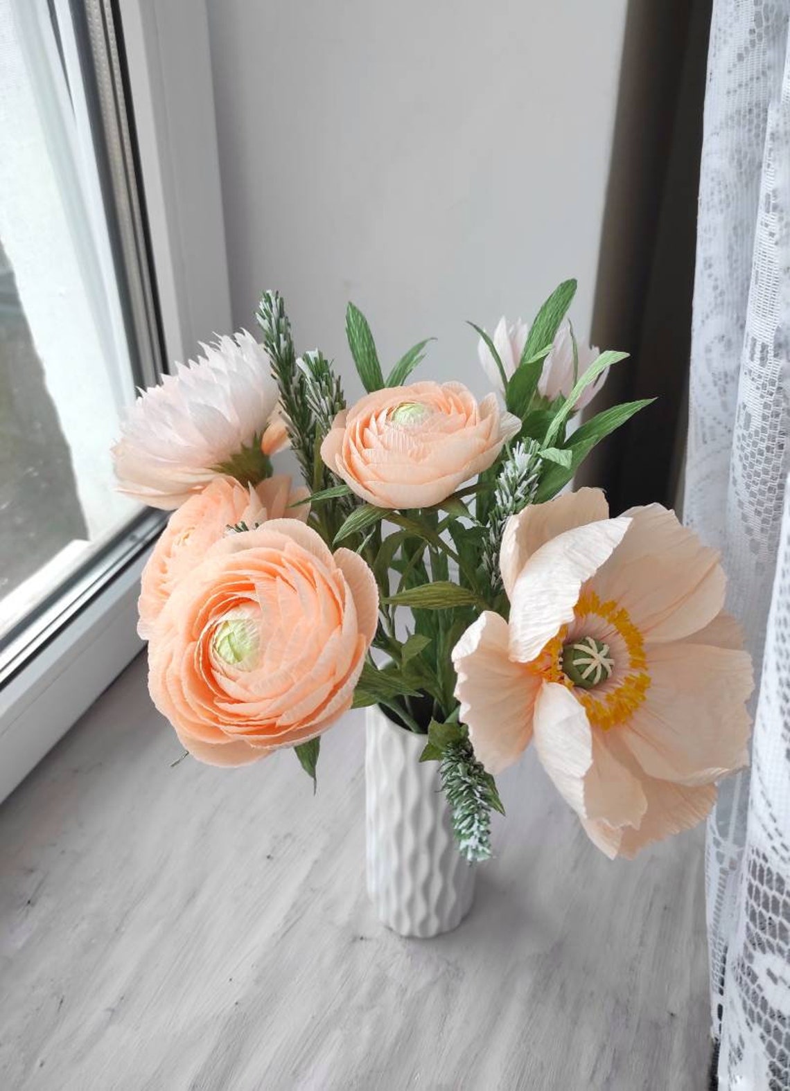 Paper Flower Bouquet Gift for Her Paper Ranunculus Bouquet - Etsy