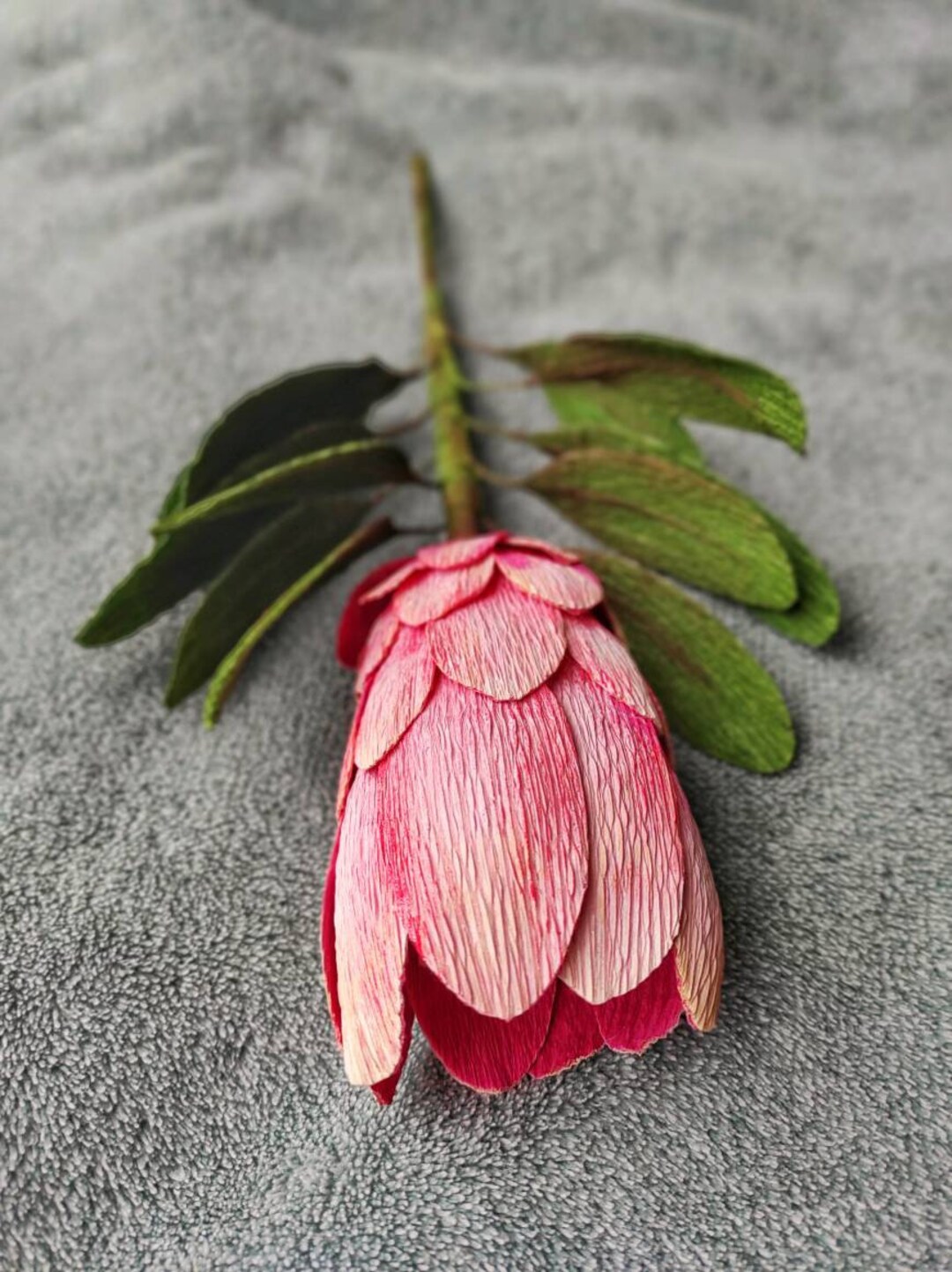 Handmade Paper Protea Flower – Realistic Botanical Art – Crepe Paper ...