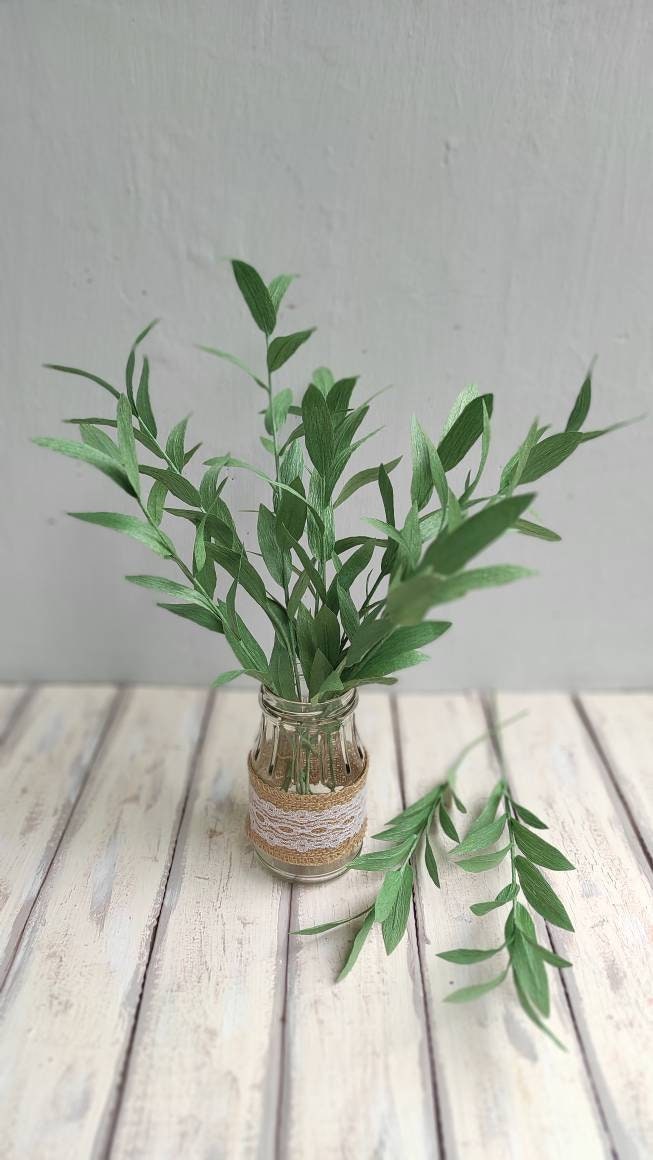 Paper Greenery for Bouquet, Crepe Paper Flowers, Paper Flower ...