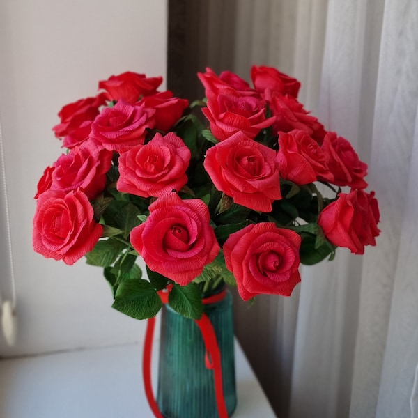 Crepe Paper Roses - Etsy