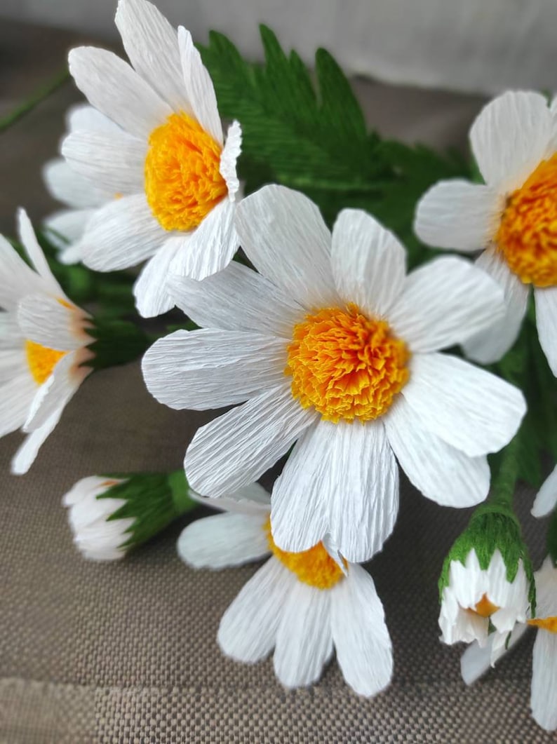 Crepe Paper Flowers Bouquet for Home Decor Paper Daisies for - Etsy