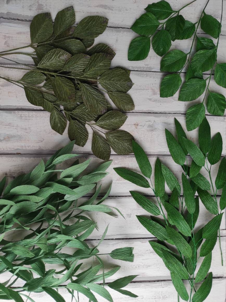 Paper Greenery for Bouquet, Crepe Paper Flowers, Paper Flower ...