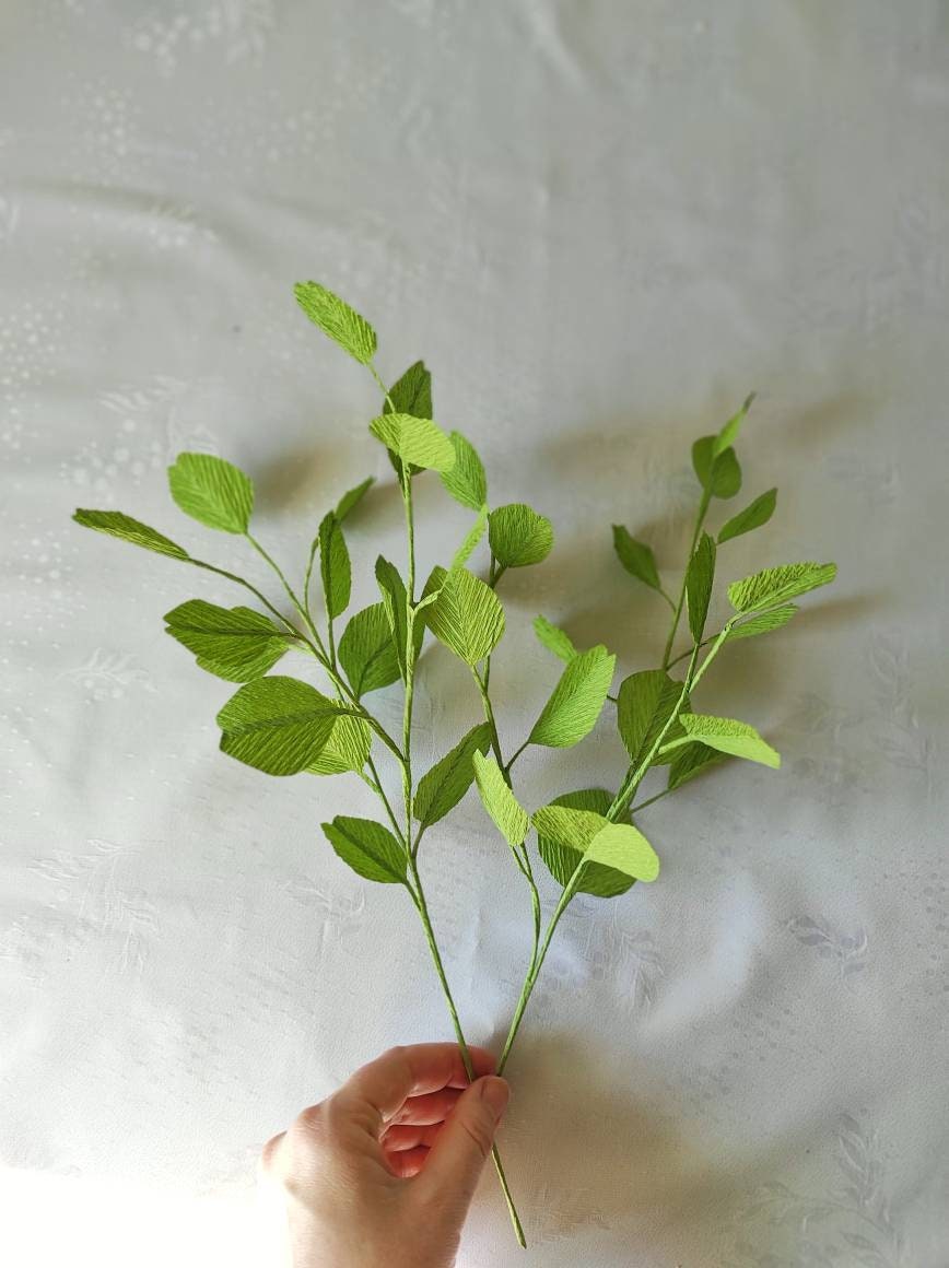 Eucalyptus Branch Crepe Paper Foliage One Stem Paper - Etsy