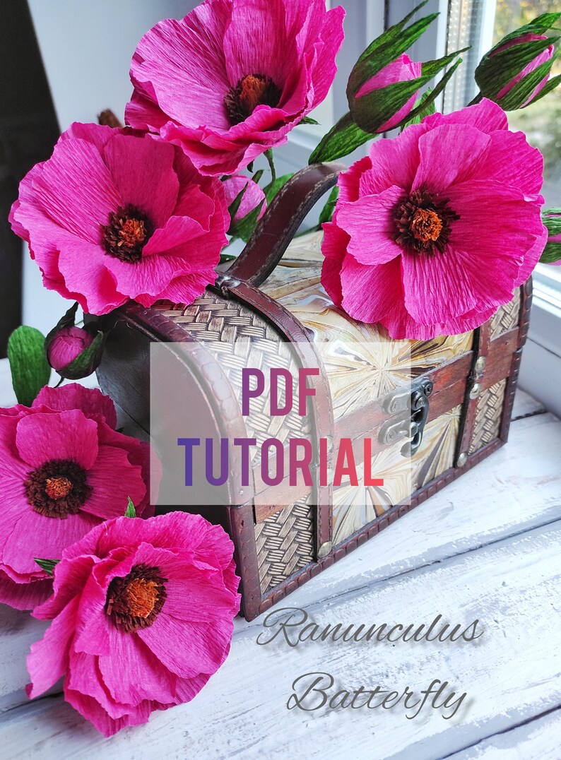 Paper Flower Tutorial Templates DIY Realistic Flowers PDF - Etsy