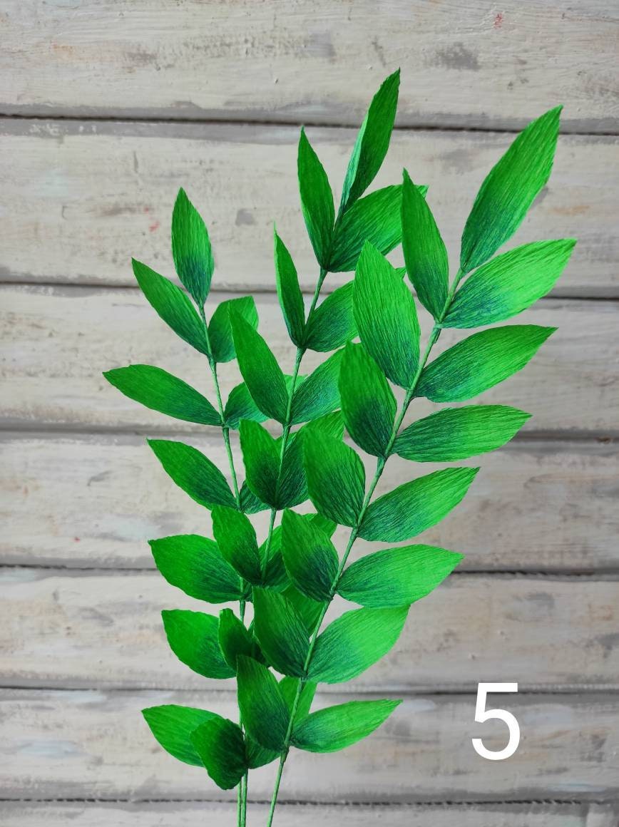 Paper Greenery for Bouquet, Crepe Paper Flowers, Paper Flower ...