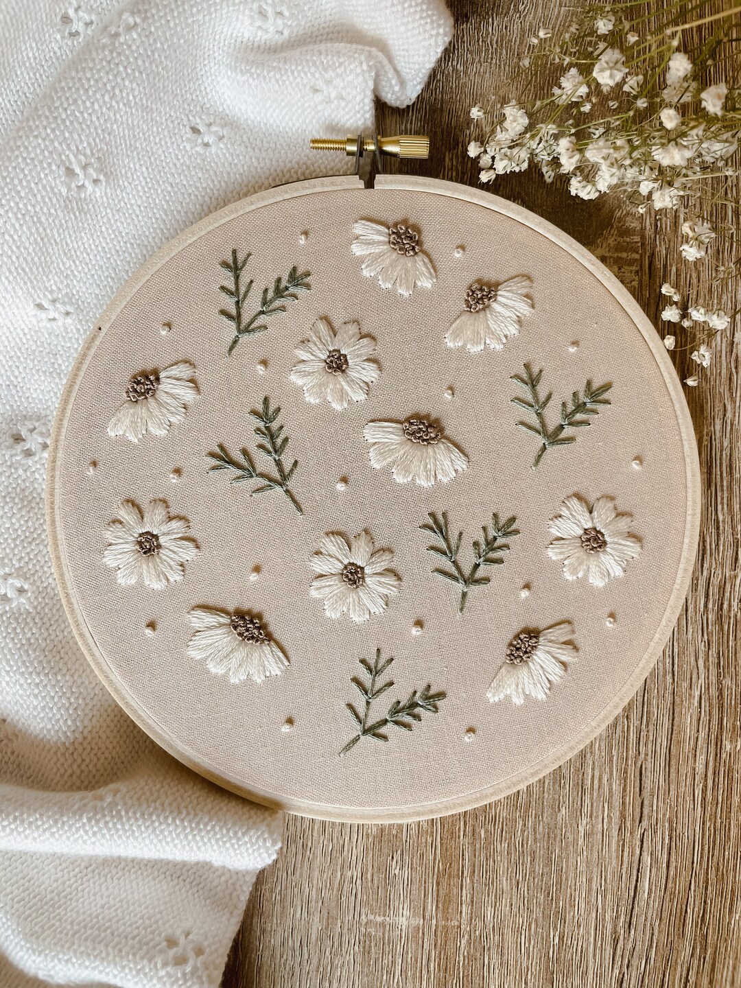 Floating Floral Hand Stitched Embroidery Hoop - Etsy
