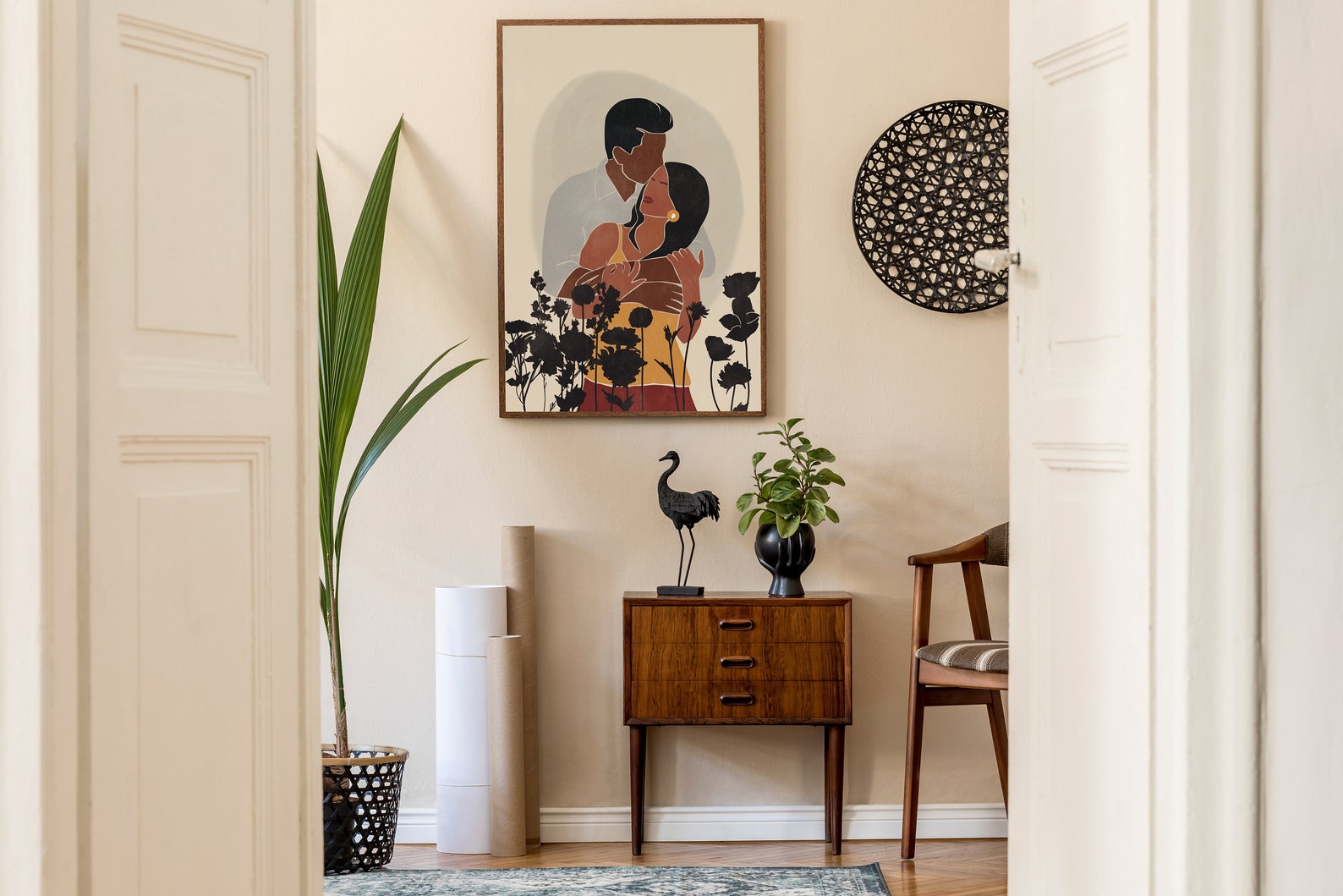 Buy Abstract Couple Prints Romantic Bedroom Wall Decor Boho Online in ...