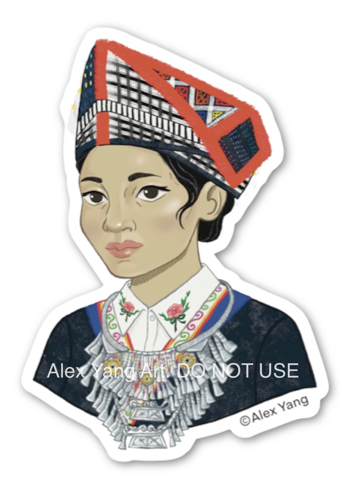 3 Inch Hmong Ladies Vinyl Sticker - Etsy